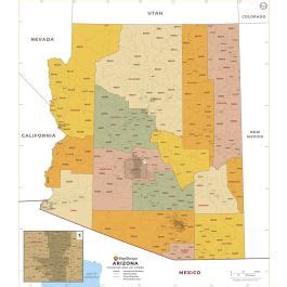 Arizona Zip Code Map With Counties Standard Stanfords