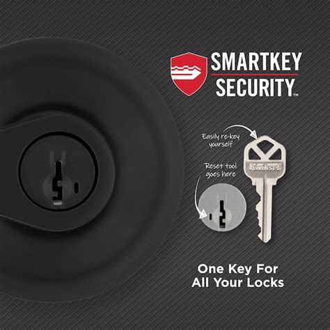 Kwikset Henley Matte Black Exterior Keyed Entry Door Handle With