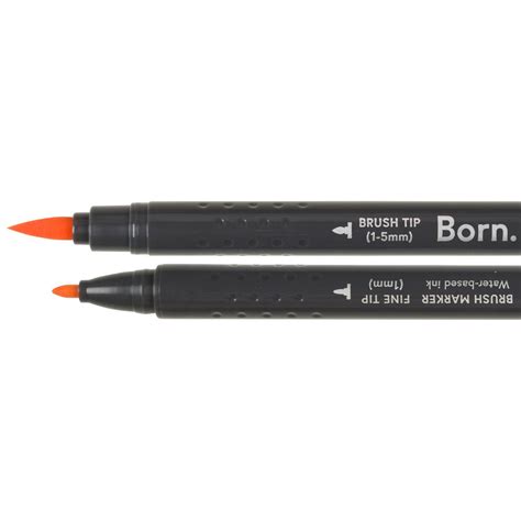 Born Professional Brush Dual Tip Marker Yellow 025 Officeworks