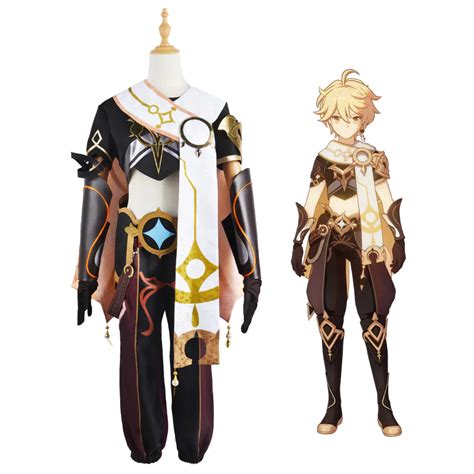 Genshin Impact Traveler Aether Cosplay Costume Gaming Outfit Ace