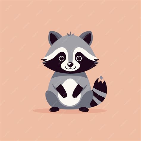 Premium Vector Cute Raccoon Cartoon Illustration