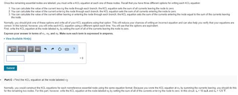 Solved Part B Writing KCL Equations Once You Have Identified Chegg Com