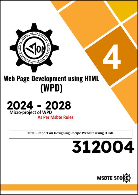 report on designing recipe website using html