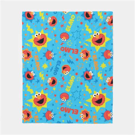 Electric Elmo Pattern Fleece Blanket Zazzle