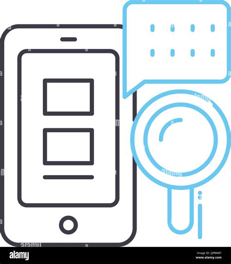 Mobile Data Search Line Icon Outline Symbol Vector Illustration