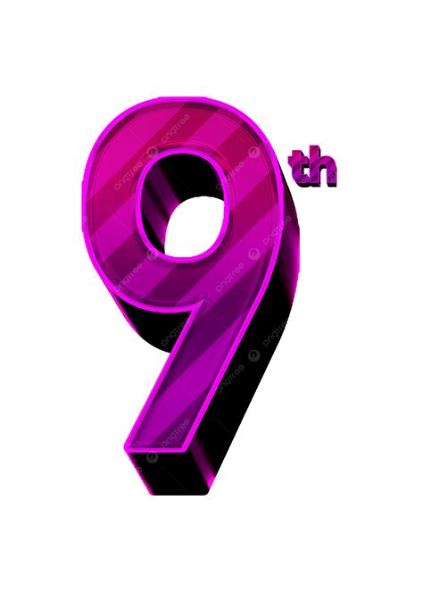 9th Number Digit 3d Design Shiny 9th Number 9th Number Digit 9th