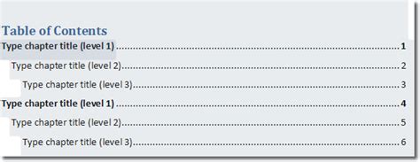 Table Of Content Format Templates Hq Printable Documents