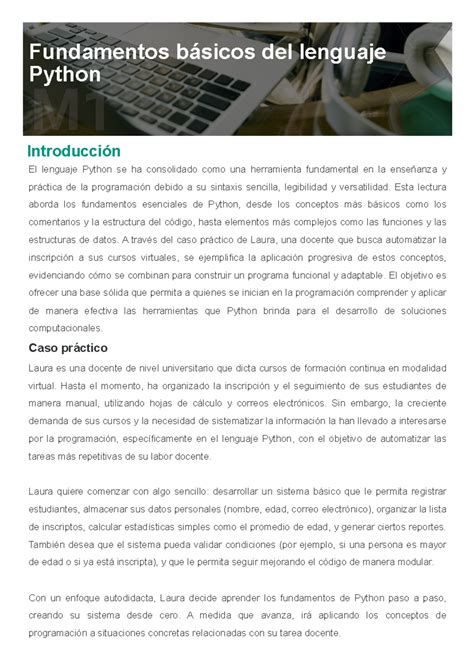 Fundamentos De Python Introducción Y Aplicaciones Prácticas M1l2
