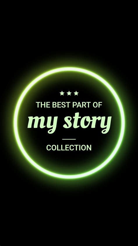 Black Background Green Fluorescence Text Originality Retro Simple Style Instagram Highlight图片模板