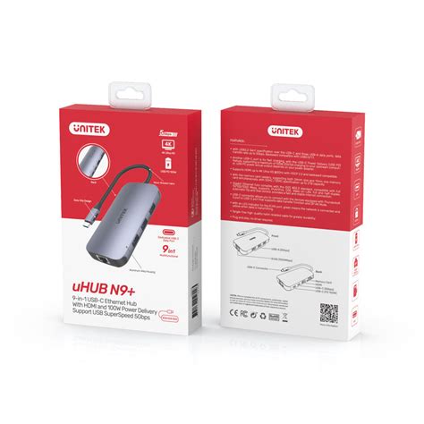 Unitek Type C 9 In 1 Port Replicator With Hdmi And 100w Pd D1071a