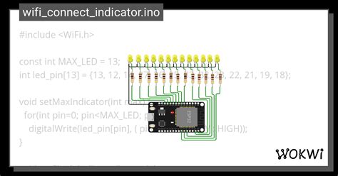 Wifi Connect Indicator Ino Wokwi ESP32 STM32 Arduino Simulator