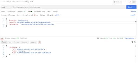 pull request status not showing merged when the postman api is used