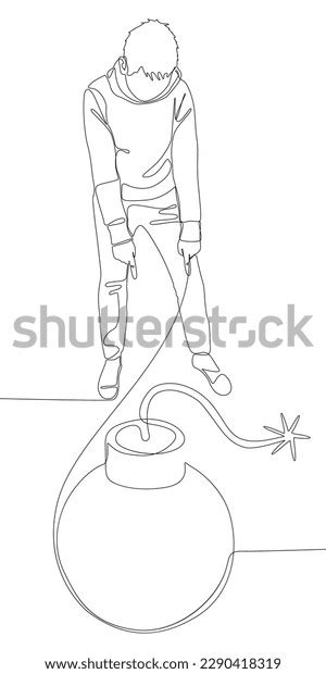One Continuous Line Man Pointing Finger Stock Vector Royalty Free 2290418319 Shutterstock
