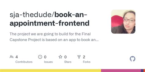 Github Sja Thedude Book An Appointment Frontend The Project We Are Going To Build For The