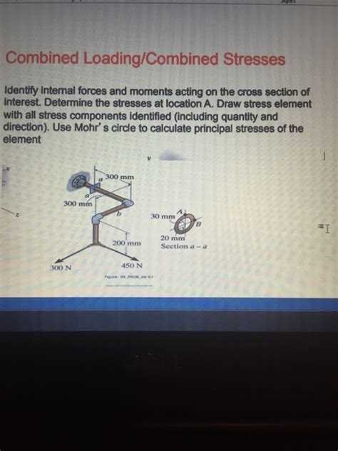 Solved Combined Loading Combined Stresses Identify Internal Chegg Com