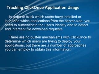 ClickOnce Deployment Seminar PPT