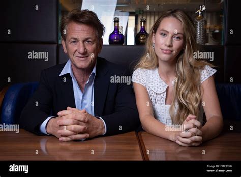 Sean Penn And Dylan Frances Penn Poses For Portrait Photographs For The