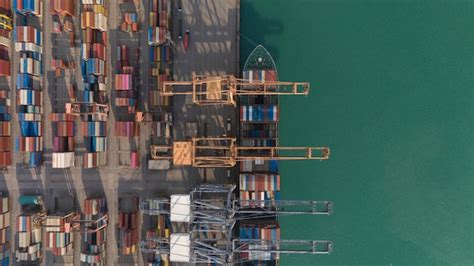 Premium Photo Aerial Top View Over International Containers Cargo