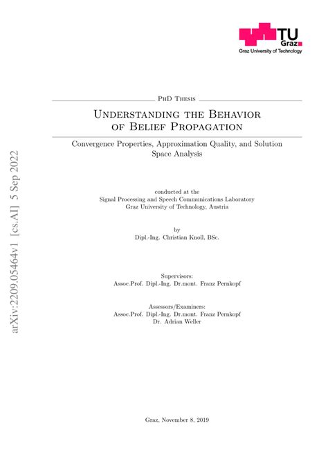 Pdf Understanding The Behavior Of Belief Propagation
