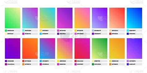 渐变背景。多色抽象梯度样本，全息调色板收集。矢量图素材 花瓣网