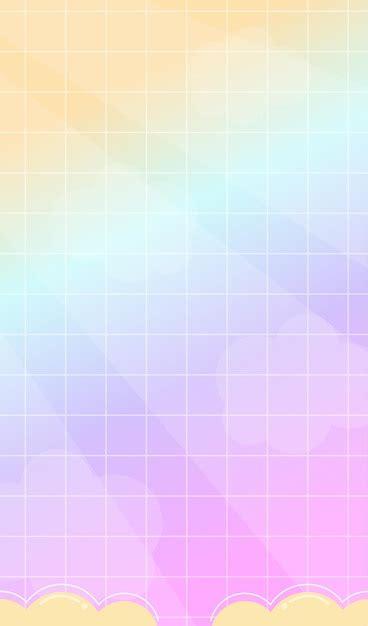 Premium Vector Cute Background Grid Gradient With Clouds Vector