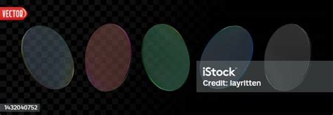 유리판의 투명한 둥근 세트 컬렉션 유리 형태론 사실적인 3d 디자인 거울 벡터 일러스트 레이 션 안경에 대한 스톡 벡터 아트 및