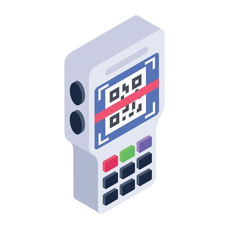 Handheld Terminal Device For Qr Code Reading Isometric Icon 6467605 Vector Art At Vecteezy