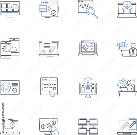 Collaborating Nerks Line Icons Collection Partnership Teamwork