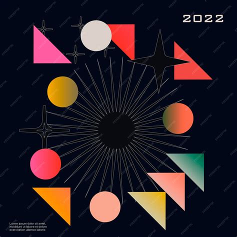 편집 가능한 텍스트와 그래픽이 있는 추상 미술 기하학적 포스터 디자인 레이아웃입니다 프리미엄 벡터