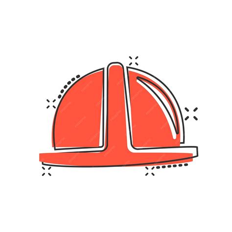 Bauhelm Symbol Im Comic Stil Sicherheitskappe Cartoon Vektor Illustration Auf Isoliertem