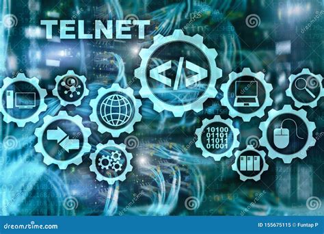 Teletype Network Protocol Telnet Virtual Terminal Client Internet And Network Concept Stock