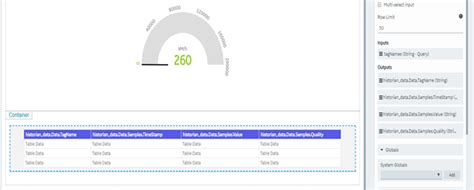 use the historian query in the operations hub page designer
