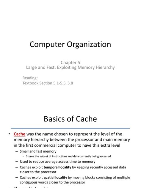 Computer Organization Large And Fast Exploiting Memory Hierarchy