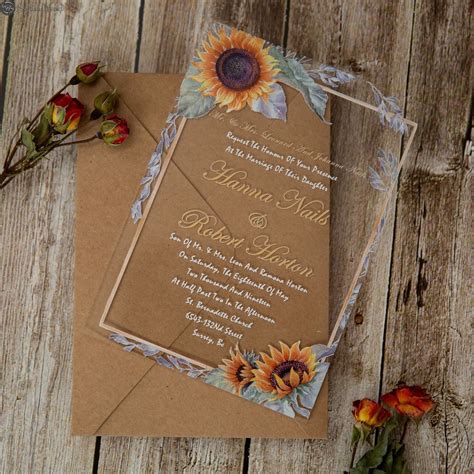 Rustic Sunflower Wedding Invitations
