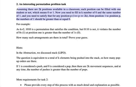 Solved An Interesting Permutation Problem Task Assuming Chegg