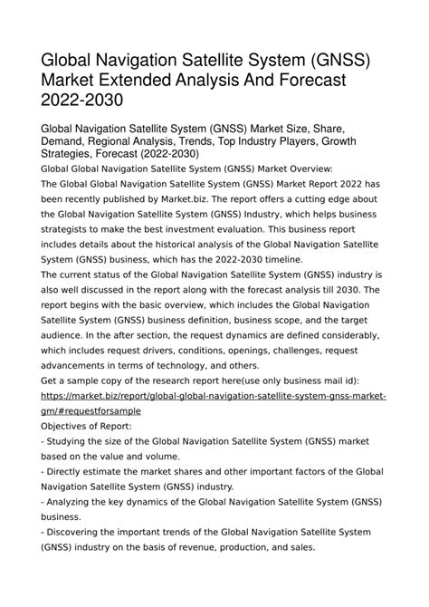 Ppt Global Navigation Satellite System Gnss Market Extended Analysis And Forecast Powerpoint