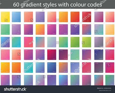 60 Ui Gradient Color Swatches Color Stock Vector Royalty Free