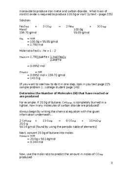 Calculating Masses Of Reactants And Products Chemistry TPT