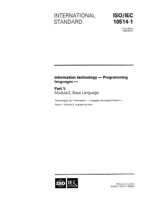 ISO IEC Information Technology Programming Languages Part Modula Base