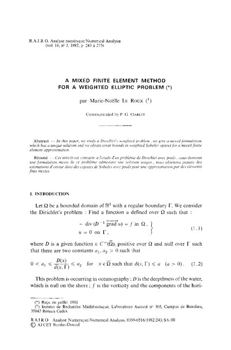 a mixed finite element method for a weighted elliptic problem esaim