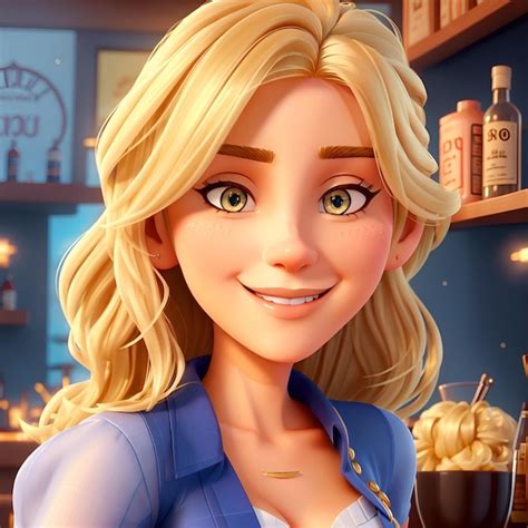 Premium Photo Cartoon Portrait Of Blonde Female