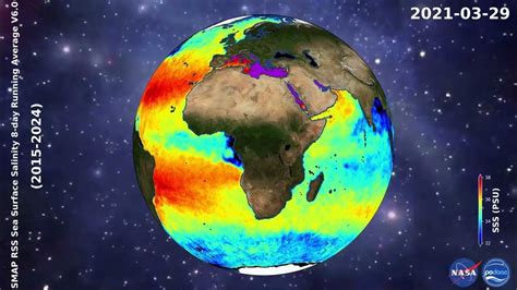 Sea Surface Salinity 8 Day Running Mean From Smap Rss V60 2015 2024 Youtube