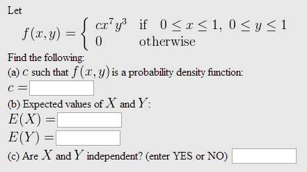 Solved Find The Following A C Such That F X Y Is A Chegg Com