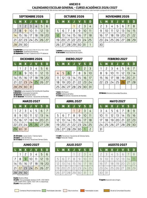 Calendario Escolar 2026 2027 En La Rioja Las Vacaciones De Semana