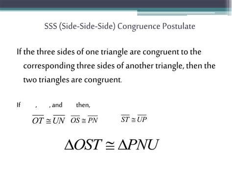 Sss Congruence Postulate Pptx