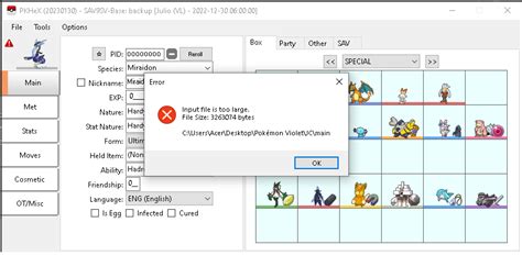 Pkhex Sv File Is Too Large Error Project Pokémon Feedback
