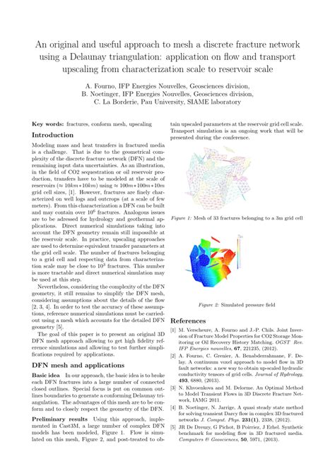 Pdf An Original And Useful Approach To Mesh A Discrete Fracture