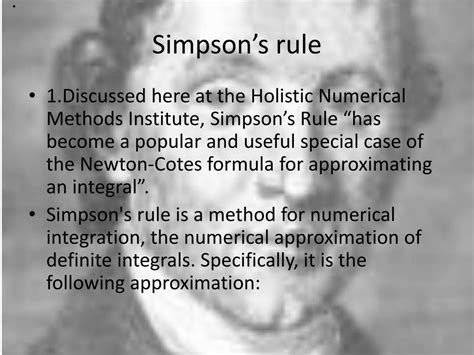 Ppt Thomas Simpsons Rule A Great Mathematician Powerpoint