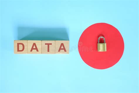 Data Security And Privacy Protection Concept Data Text On Wooden Blocks With Metal Padlock