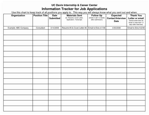 Excel Job Application Tracker Template